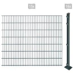 Doppelstabmattenzaun Arvotec "EASY 143 zum Aufschrauben", grau (anthrazit), H:143cm, Kunststoff, Stahl, Zaunelemente, Zaunh&ouml;he 143 cm, Zaunl&auml;nge 2 - 60 m