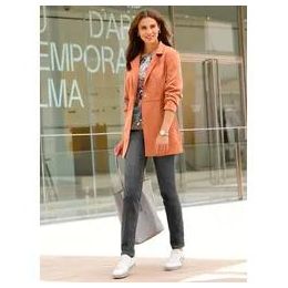 Longblazer Inspirationen "Longblazer", Damen, Gr. 40, orange (papaya), 90% Polyester, 10% Elasthan, Blazer Longblazer