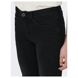 Bootcut-Jeans Only "ONLBLUSH MID FLARED DNM TAI1099 NOOS", Damen, Gr. S (36), L&auml;nge 34, schwarz (washed schwarz), Denim/Jeans, Obermaterial: 92% Baumwolle, 6% Elasthan, 2% sonstige Fasern, ausgestellt, Jeans