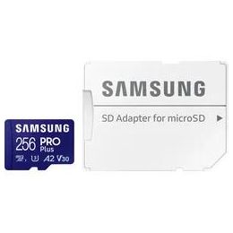 Samsung Speicherkarte "PRO Plus + microSDXC-Adapter", blau, 256 GB, Speicherkarten