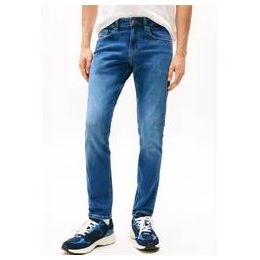 Tommy Hilfiger Slim-fit-Jeans TOMMY JEANS "Scanton Slim", Herren, Gr. 32, L&auml;nge 30, blau (denim medium 1a5), Denim/Jeans, Obermaterial: 99% Baumwolle, 1% Elasthan, slim fit, Jeans Slim-fit-Jeans, mit mittlerer Leibh&ouml;he, 5-Pocket-Design