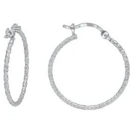 Paar Creolen Firetti "Schmuck Geschenk Silber 925 Ohrschmuck diamantiert" Gr. 25, silber (silberfarben), Ohrringe, Damen, 25, Silber 925 (Sterlingsilber)