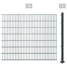 Doppelstabmattenzaun Arvotec "ESSENTIAL 143 zum Aufschrauben", grau (anthrazit), H:143cm, Kunststoff, Stahl, Zaunelemente, Zaunh&ouml;he 143 cm, Zaunl&auml;nge 2 - 60 m
