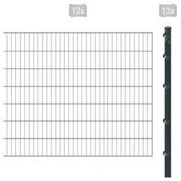 Einstabmattenzaun Arvotec "ESSENTIAL 140 zum Aufschrauben", grau (anthrazit), H:140cm, Kunststoff, Stahl, Zaunelemente, Zaunh&ouml;he 140 cm, Zaunl&auml;nge 2 - 60 m