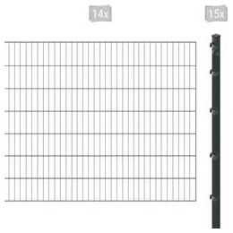 Einstabmattenzaun Arvotec "ESSENTIAL 140 zum Aufschrauben", grau (anthrazit), H:140cm, Kunststoff, Stahl, Zaunelemente, Zaunh&ouml;he 140 cm, Zaunl&auml;nge 2 - 60 m