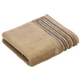Saunatuch Vossen "Cult de Luxe", braun (camel), B:100cm L:150cm, Walkfrottee, Obermaterial: 100% Baumwolle, Handt&uuml;cher, mit Glanzbord&uuml;re