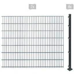 Doppelstabmattenzaun Arvotec "ESSENTIAL 143 zum Aufschrauben", grau (anthrazit), H:143cm, Kunststoff, Stahl, Zaunelemente, Zaunh&ouml;he 143 cm, Zaunl&auml;nge 2 - 60 m