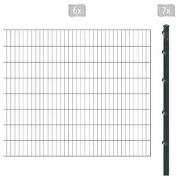 Einstabmattenzaun Arvotec "ESSENTIAL 160 zum Aufschrauben", grau (anthrazit), H:160cm, Kunststoff, Stahl, Zaunelemente, Zaunh&ouml;he 160 cm, Zaunl&auml;nge 2 - 60 m