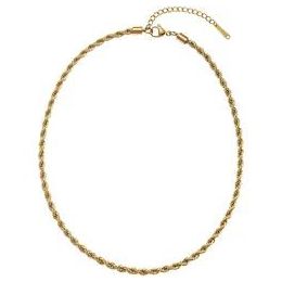 Collier Firetti "Schmuck Geschenk Halsschmuck Halskette Kordelkette", gold (gelbgoldfarben), Halsketten, Damen, Edelstahl, L: 47 B: 4mm, Collier, Made in Germany, B:4mm