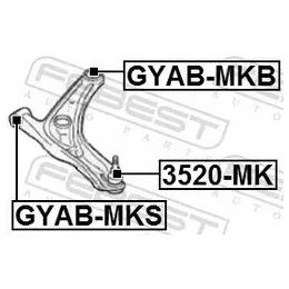FEBEST Trag-/F&uuml;hrungsgelenk 3520mk Vorderachse f&uuml;r GEELY