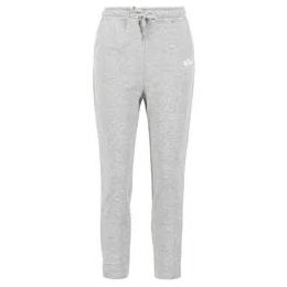Jogginghose Alpha Industries "Basic Jogger SL W", Damen, Gr. XL, Normalgr&ouml;&szlig;en, grau (grauheather, wei&szlig;), Obermaterial: 80% Baumwolle, 20% Polyester, Hosen Jogginghose