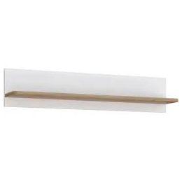 Wandboard FORTE "Attention", rivera eiche, wei&szlig; glanz, B:140cm H:29cm T:24cm, Holzwerkstoff, Regale, Wandboard