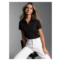 Poloshirt TRIGEMA "TRIGEMA Poloshirt ohne Knopfleiste", Damen, Gr. M, schwarz, Piqu&eacute;, 100% Baumwolle, Basic, ohne Ausschnitt, Shirts