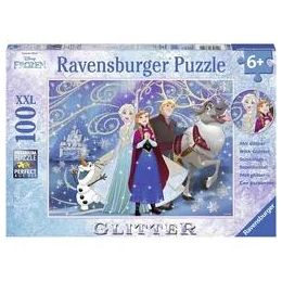 Puzzle Ravensburger "Disney Frozen, glitzernder Schnee", bunt, Puzzles, KinderB:49cm H:36cm, Pappe, glitzernd, Made in Germany, B:49cm H:36cm