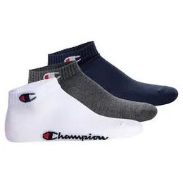 Kurzsocken Champion "Socken 3er Pack", Herren, Gr. 35-38, bunt (blau, wei&szlig;, grau), Obermaterial: 71% Baumwolle CO. 23% Polyester PES. 4% Polyamid PA. 2% Elasthan EL., Socken