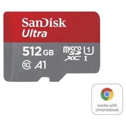Sandisk Speicherkarte "microSDXC Ultra, + SD-Adapter f&uuml;r Chromebooks", grau, 512 GB, Speicherkarten