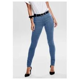 Skinny-fit-Jeans Only "ONLRAIN LIFE REG SKINNY DNM", Damen, Gr. S (36), L&auml;nge 34, blau (medium blau denim), Denim/Jeans, Obermaterial: 53% Viskose (LENZINGTM ECOVEROTM), 29% Baumwolle, 17% Polyester, 1% Elasthan, unifarben, skinny fit kn&ouml;chellang, Jeans, mit G&uuml;rtelschlaufen
