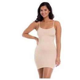Unterkleid MAGIC BODYFASHION "Seamless Bodydress", Damen, Gr. XXL, N-Gr, braun (latte), Web, Obermaterial: 89% Polyamid, 11% Elasthan, unifarben, figurbetont ca. Mitte Oberschenkel, tiefer Rundhals, Kleider Unterkleid, glatte, nahtlose Verarbeitung f&uuml;r einen unsichtbaren Look