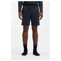Sweatshorts BOSS "Mix&Match Short CW", Herren, Gr. L (52), N-Gr, blau (dunkelblau 403), Sweatware, Obermaterial: 95% Baumwolle, 5% Elasthan, unifarben, Basic ca. Mitte Oberschenkel, Hosen Sweatshorts, mit BOSS Logo