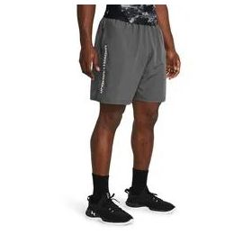 Shorts Under Armour "UA TECH WOVEN WORDMARK SHORT", Herren, Gr. 3XL, N-Gr, grau, Stoff, Obermaterial: 100% Polyester, unifarben, Hosen Shorts, f&uuml;r vielseitige Aktivit&auml;ten, leichtes Tragegef&uuml;hl, pflegeleicht