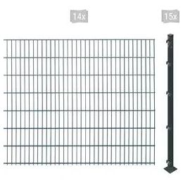 Doppelstabmattenzaun Arvotec "ESSENTIAL 143 zum Aufschrauben", grau (anthrazit), H:143cm, Kunststoff, Stahl, Zaunelemente, Zaunh&ouml;he 143 cm, Zaunl&auml;nge 2 - 60 m