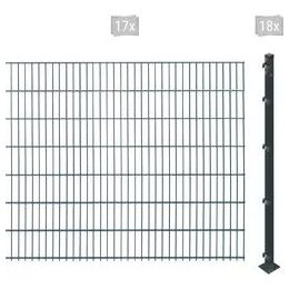 Doppelstabmattenzaun Arvotec "ESSENTIAL 143 zum Aufschrauben", grau (anthrazit), H:143cm, Kunststoff, Stahl, Zaunelemente, Zaunh&ouml;he 143 cm, Zaunl&auml;nge 2 - 60 m
