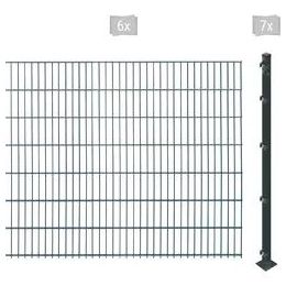 Doppelstabmattenzaun Arvotec "ESSENTIAL 143 zum Aufschrauben", grau (anthrazit), H:143cm, Kunststoff, Stahl, Zaunelemente, Zaunh&ouml;he 143 cm, Zaunl&auml;nge 2 - 60 m