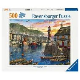 Puzzle Ravensburger "Morgens am Hafen", bunt, Puzzles, KinderB:49cm H:36cm, Pappe, Made in Germany, B:49cm H:36cm