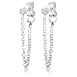 Paar Ohrstecker Elli "Lang Trend 925 Silber, mit Kristallen von Swarovski", silber, Ohrringe, Damen, onesize,mit Steinen, Silber 925 (Sterlingsilber)