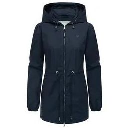 Outdoorjacke Ragwear "Monadissimo B", Damen, Gr. 4XL (48), blau (navy), Obermaterial: 65% Polyester, 35% Baumwolle. Innenfutter: 100% Polyester, Basic, figurumspielend Po-bedeckend, hoch geschlossener Ausschnitt, &Auml;rmel ohne &Auml;rmelschlitz elastischer Bund, Jacken Outdoorjacke, Leichte Kapuzenjacke mit Taillenzugband