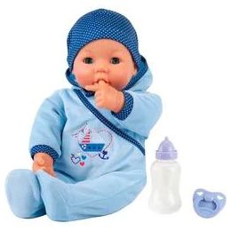 Babypuppe BAYER "Hello Baby Boy, 46 cm", blau, Puppen, Baby