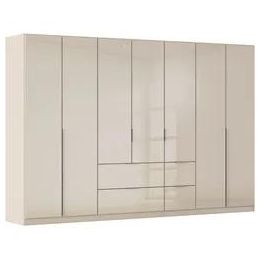 Dreht&uuml;renschrank OTTO HOME "Kleiderschrank Kleiderschr&auml;nke Schrank Garderobe AGORDO mit Glasfront", beige (beige, glas beige (champagner)), B:315cm H:229cm T:54cm, Holzwerkstoff, Schr&auml;nke, Dreht&uuml;renschrank, mit Au&szlig;enschubk&auml;sten, in 7 Breiten und 2 H&ouml;hen MADE IN GERMANY