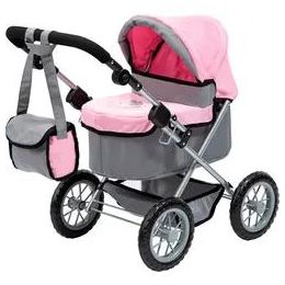 BAYER DESIGN Puppenwagen BAYER "Trendy, Fee", grau (grau, rosa), Puppenwagen, KinderB:41cm H:68cm T:67cm, Kunststoff, Metall, Stoff, mit Wickeltasche, B:41cm H:68cm T:67cm