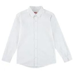 Levi's Langarmhemd LEVI'S KIDS "BATTERY HOUSEMARK SHIRT", Kinder, Gr. 4 (104), N-Gr, wei&szlig; (hellwei&szlig;), Web, Obermaterial: 100% Baumwolle, unifarben, 1-Knopf-Manschette, Hemden, mit Kentkragen