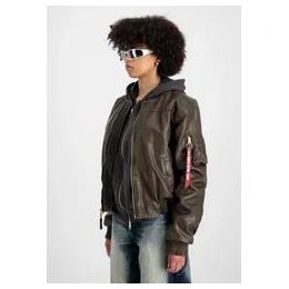 Bomberjacke Alpha Industries "MA-1 FL Vintage W", Damen, Gr. M, braun (vintage braun), Obermaterial: 100% Polyurethan, Futter: 100% Nylon, F&uuml;llung: 100% Polyester, Jacken Bomberjacke