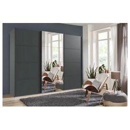 Schwebet&uuml;renschrank wimex "Jork Kleiderschrank mit Spiegel, schwarze Metallgriffe", grau (graphit), B:270cm H:208cm T:65cm, Holzwerkstoff, Schr&auml;nke, Schwebet&uuml;renschrank, Schrank in verschiedenen Gr&ouml;&szlig;en und Innenausstattungsvarianten