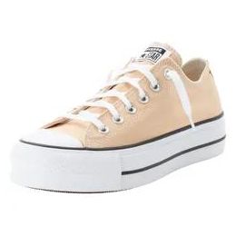 Sneaker Converse "CHUCK TAYLOR ALL STAR LIFT PLATFORM", Damen, Gr. 39, coastal dune, wei&szlig;, schwarz, Textil, Schuhe Sneaker