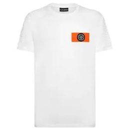 T-Shirt Plein Sport "T-Shirt", Damen, Gr. XXL, 0120, wei&szlig;, orange, Obermaterial: 100% Baumwolle, Shirts T-Shirt