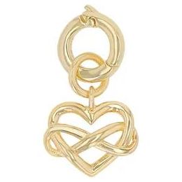 Charm-Einh&auml;nger Amor "Herz/Infinity/Unendlichkeitsschleife", gold (gelbgoldfarben), Charms, Damen, Silber 925 (Sterlingsilber)