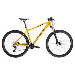 Mountainbike KROSS "KROSS MTB Hardtail Level 2.0 29" gelb 18 G&auml;nge" Gr. 56, gelb (gelb, schwarz), Fahrr&auml;der, 56cm, 29 Zoll (73,66cm) hinten: 29 Zoll (73,66cm)