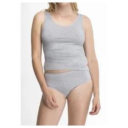 Achselhemd Speidel "Bio Cotton plus", Damen, Gr. 44, N-Gr, grau (kiesel, m&eacute;l&eacute;), Single Jersey, Obermaterial: 92% Baumwolle, 8% Elasthan, meliert, figurbetont, Rundhals, Unterhemden, weich, hochwertig, sportlich, vielseitig, basic, Baumwollmix