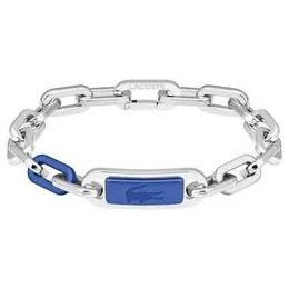 Armkette Lacoste "CREW", blau (edelstahlfarben, blau), Armb&auml;nder, Herren, 19cm, Aluminium Edelstahl, Aluminium, Edelstahl, Armkette