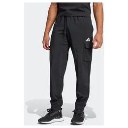 Sporthose Adidas SPORTSWEAR "M SL CARGO PT", Herren, Gr. L, N-Gr, schwarz-wei&szlig; (schwarz, wei&szlig;, normal, gr.), Obermaterial: 100% Polyester, Hosen Sporthose