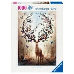Puzzle Ravensburger "Magischer Hirsch", bunt, Puzzles, KinderB:50cm H:70cm, Pappe, Made in Germany, B:50cm H:70cm