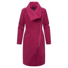 Kurzmantel Navahoo "Samtrose 14", Damen, Gr. XL (42), lila (beere), Obermaterial: 90% Polyester, 10% Viskose. Innenfutter: 100% Polyester. &Auml;rmelfutter: 100% Polyester, figurumspielend knieumspielend, asymmetrischer Ausschnitt, &Auml;rmel ohne &Auml;rmelschlitz normaler Saum, M&auml;ntel Kurzmantel, Mantel in Woll-Optik mit asymmetrischem Rei&szlig;verschluss