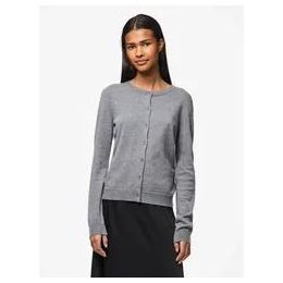 Strickjacke Pieces "PCNORA LS O-NECK KNIT CARDIGAN NOOS BC", Herren, Gr. M, grau (medium grau melange), Strick, Obermaterial: 50% Viskose, 28% Polyester, 22% Nylon, unifarben, slim fit normal, Rundhals, Strickjacken Strickjacke, Viskosemischung, slim fit