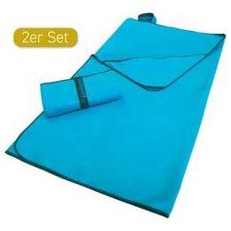 Sporthandtuch Dyckhoff "Mikrofaser Sporttuch", blau (karibik), B:60cm L:120cm, Microfaser, Obermaterial: 90% Polyester, 10% Polyamid, Handt&uuml;cher, auch als 2er Set erh&auml;tlich