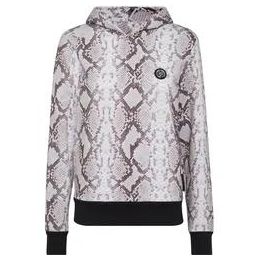 Kapuzensweatjacke Plein Sport "Python", M&auml;dchen, Gr. XS, 10, grau, Obermaterial: 88% Baumwolle, 12% Polyester, Sweatjacken Zip-Hoodie