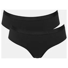 Hipster Sloggi "GO Casual", Damen, Gr. S, schwarz, Single Jersey, Obermaterial: 95% Baumwolle, 5% Elasthan, clean, unifarben, k&ouml;rpernah, Unterhosen, weich, atmungsaktiv, Baumwollmix