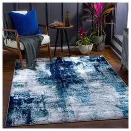 Teppich LIVABLISS "HELSINKI", blau, B:160cm H:11mm L:220cm, Kunstfaser, Teppiche, Teppich